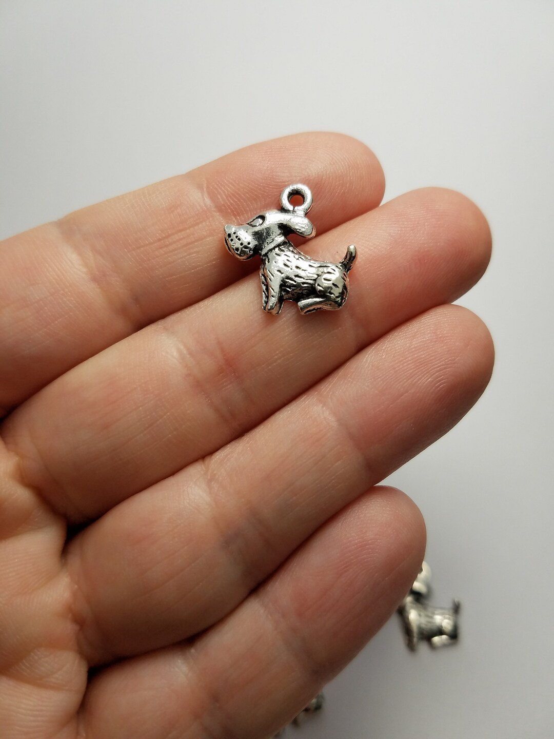 Silver Dog Charms, 5 Dog Charms, Dog Charms, Silver Dog Pendant - Etsy