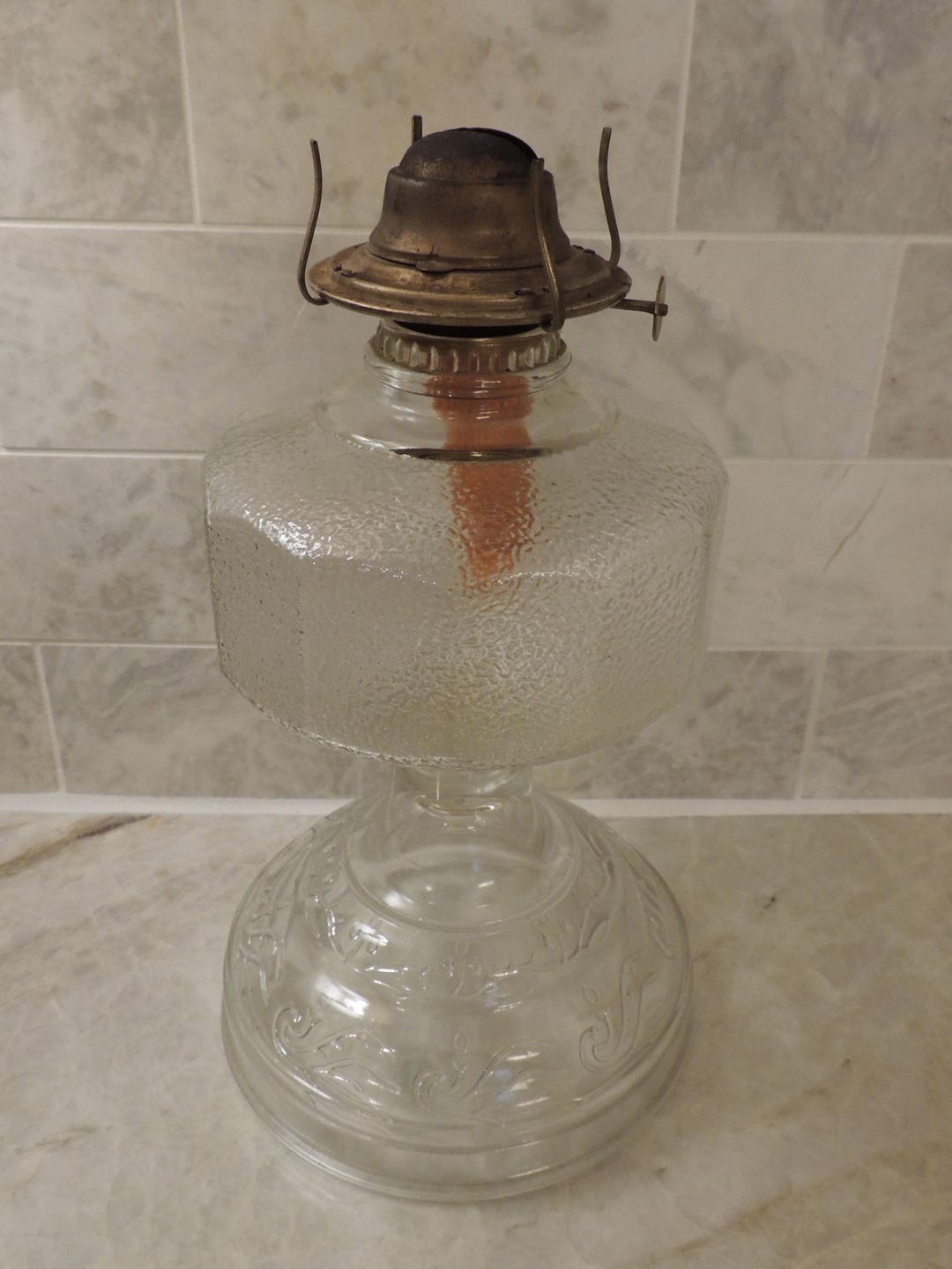 Oil Lamp // Vintage Antique Glass Kerosene Lamp // Super Gift - Etsy