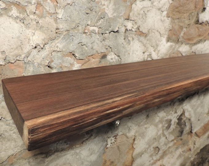Live Edge Walnut Fireplace Mantel 50" X 8-1/2" X 2-1/4" // Black Walnut ...