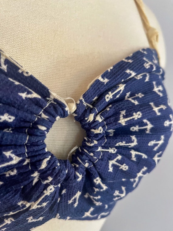 1930s Nautical Anchor Crop Top Halter Top Beach Vinta… - Gem