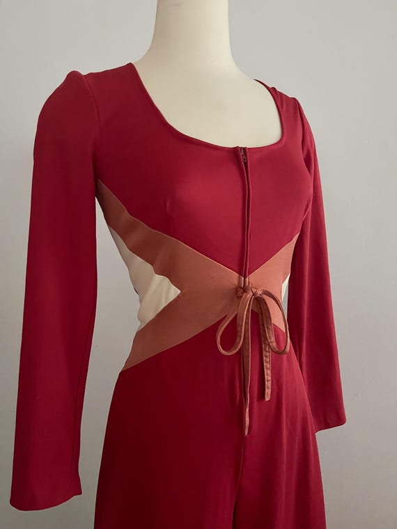 1970s Colorblock Geometric Disco Jumpsuit Vintage Uni… - Gem