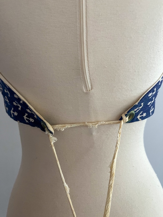 1930s Nautical Anchor Crop Top Halter Top Beach Vinta… - Gem