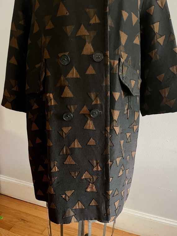 1960s Mod Abstract Triangle Print Vintage Peacoat Men… - Gem