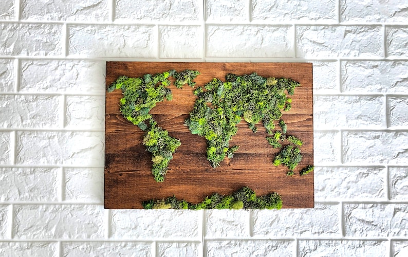 Moss Map, Preserved Moss, World Map, Nature Inside, Reindeer Moss, Cool ...