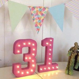 8" Light up Number, Cardboard Number, Battery Operated, Marquee Number ...