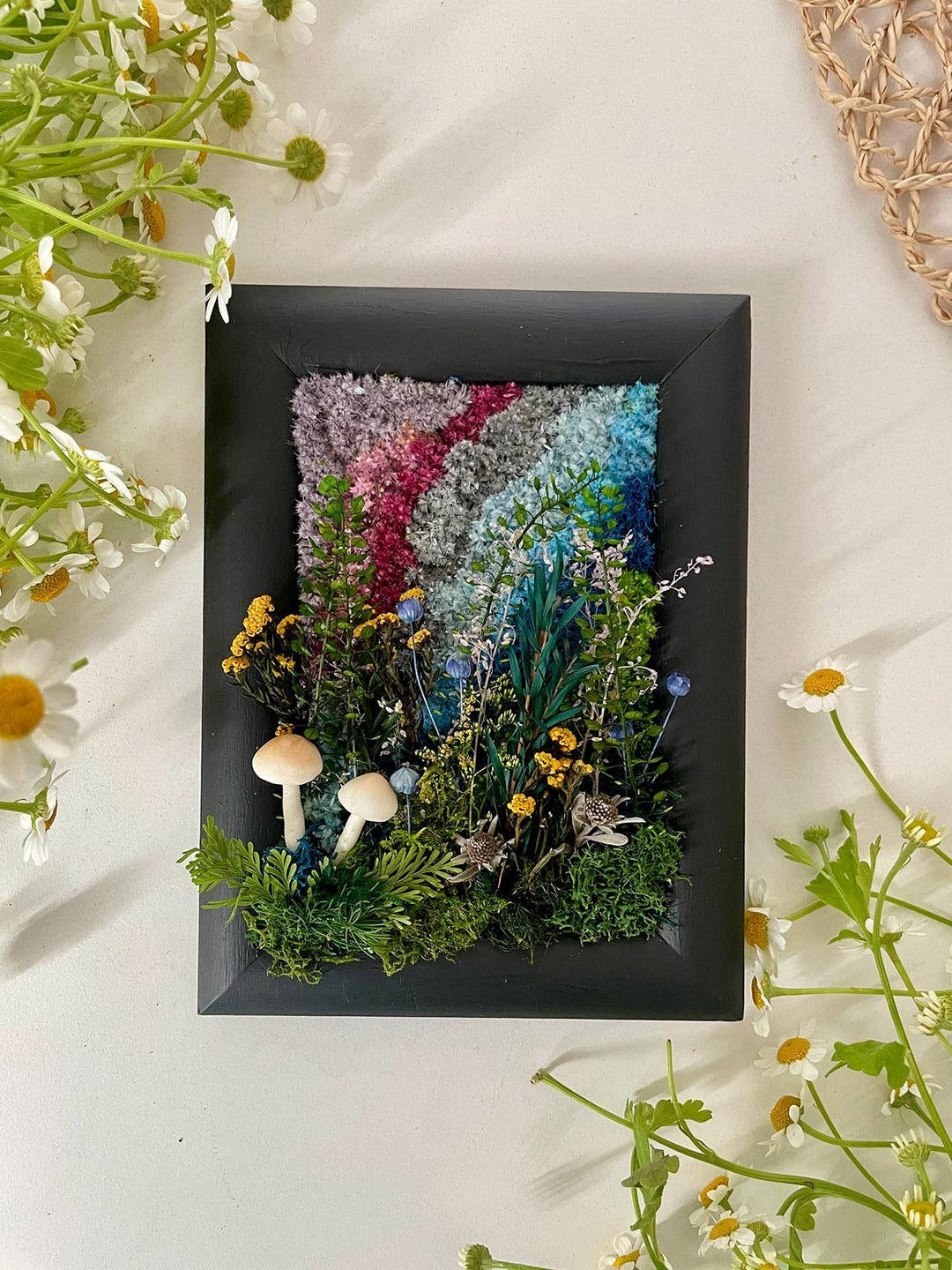 Mushroom Plant Art, Amaranthus, Black Frame - Etsy