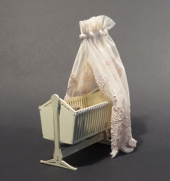 Dollhouse miniature furniture kit one scale 1 12 Lovely cradle