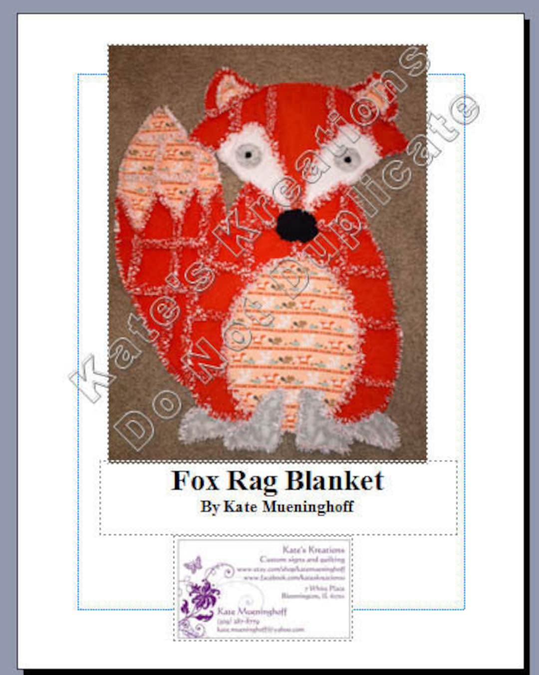 Pattern for Fox Rag Quilt - PDF Version - Etsy