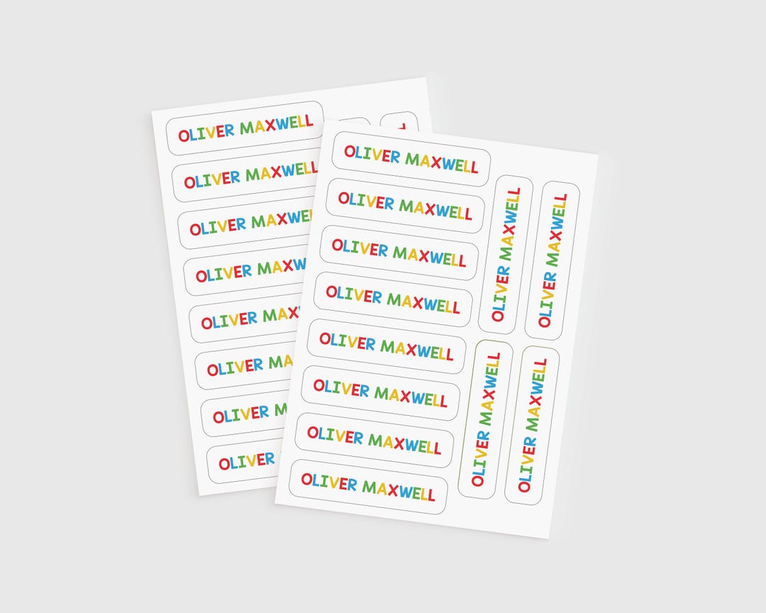 Personalized Rainbow Name Labels for School and Daycare | Dishwasher ...