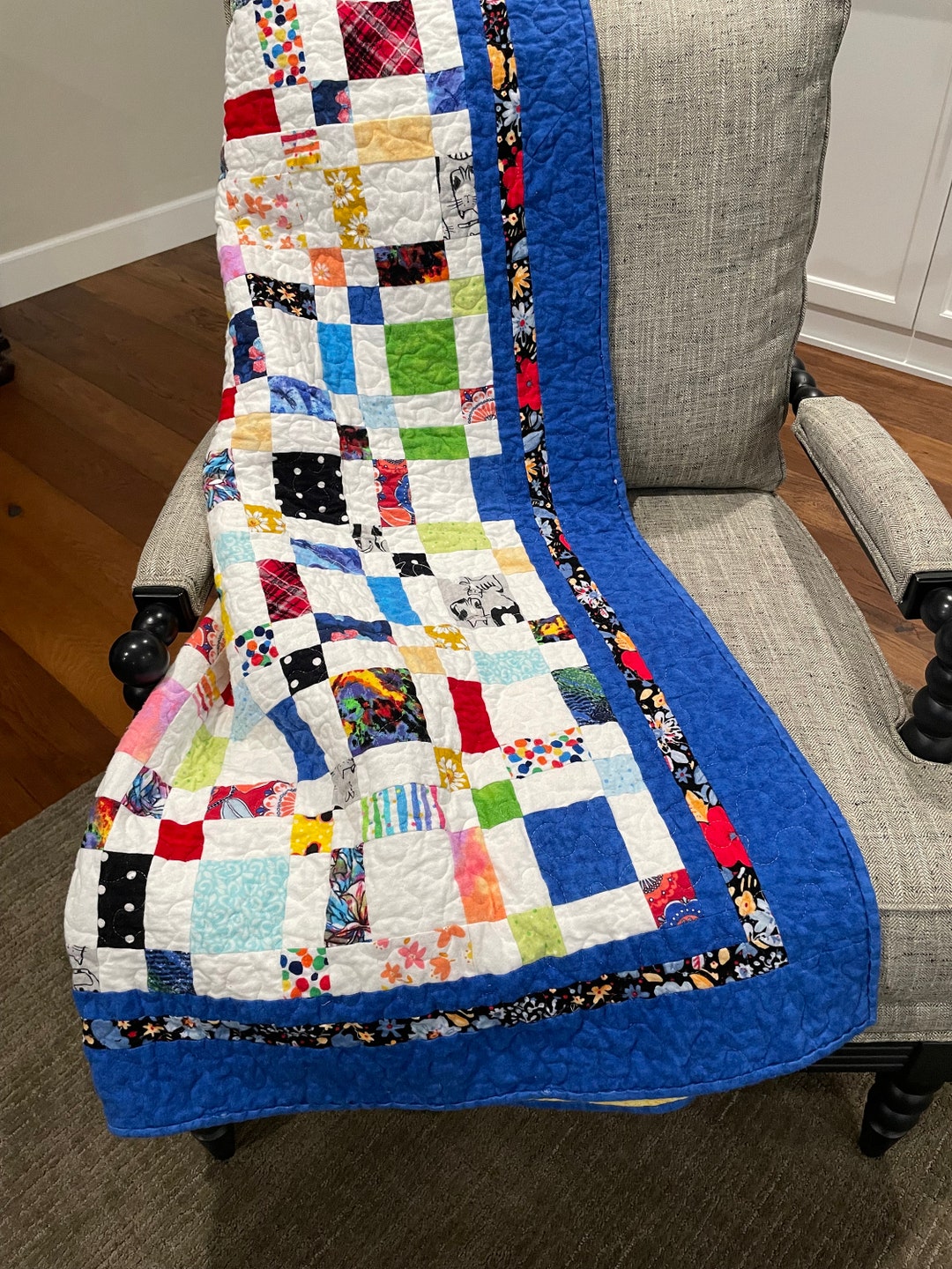 Quilt/throw/colorful Quilt/home Decorating/bedroom/baby Quilt/flannel ...