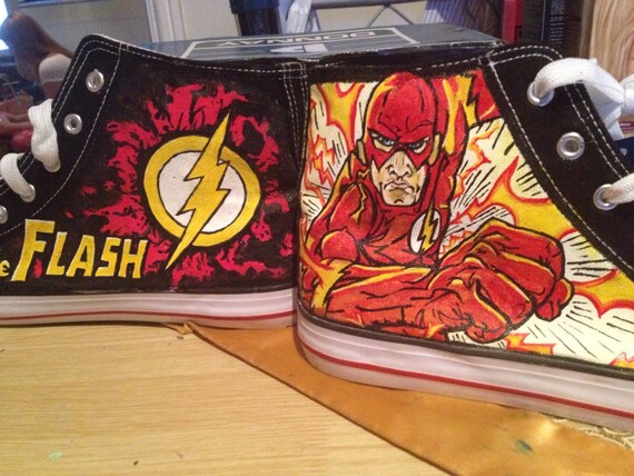 The Flash Hand Painted High Tops | Etsy