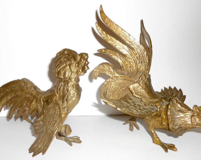 Vintage Figurines, Brass, Roosters, Farmhouse Decor, Brass Birds ...