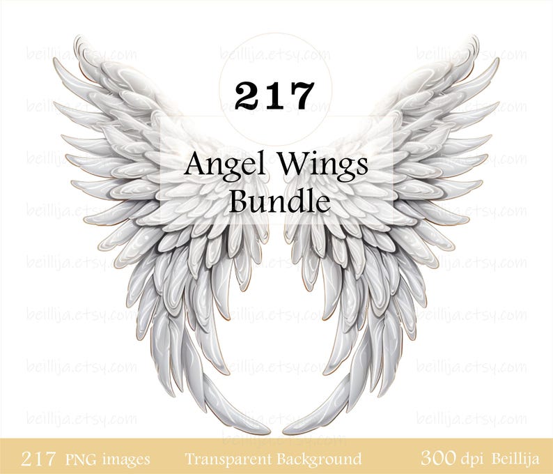 Watercolor Angel Wings Clipart Bundle: Pink & White PNG (digital ...