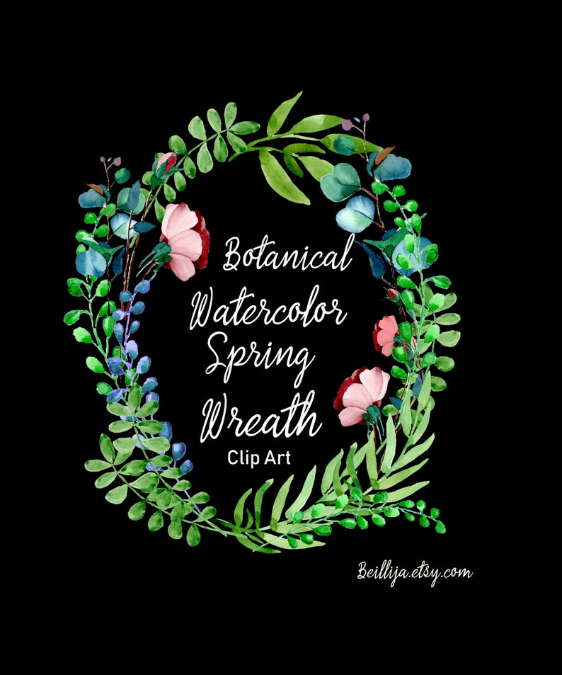 Watercolor Clip Art Green Leaves, Watercolor Leaves Branches, 3 Frames ...