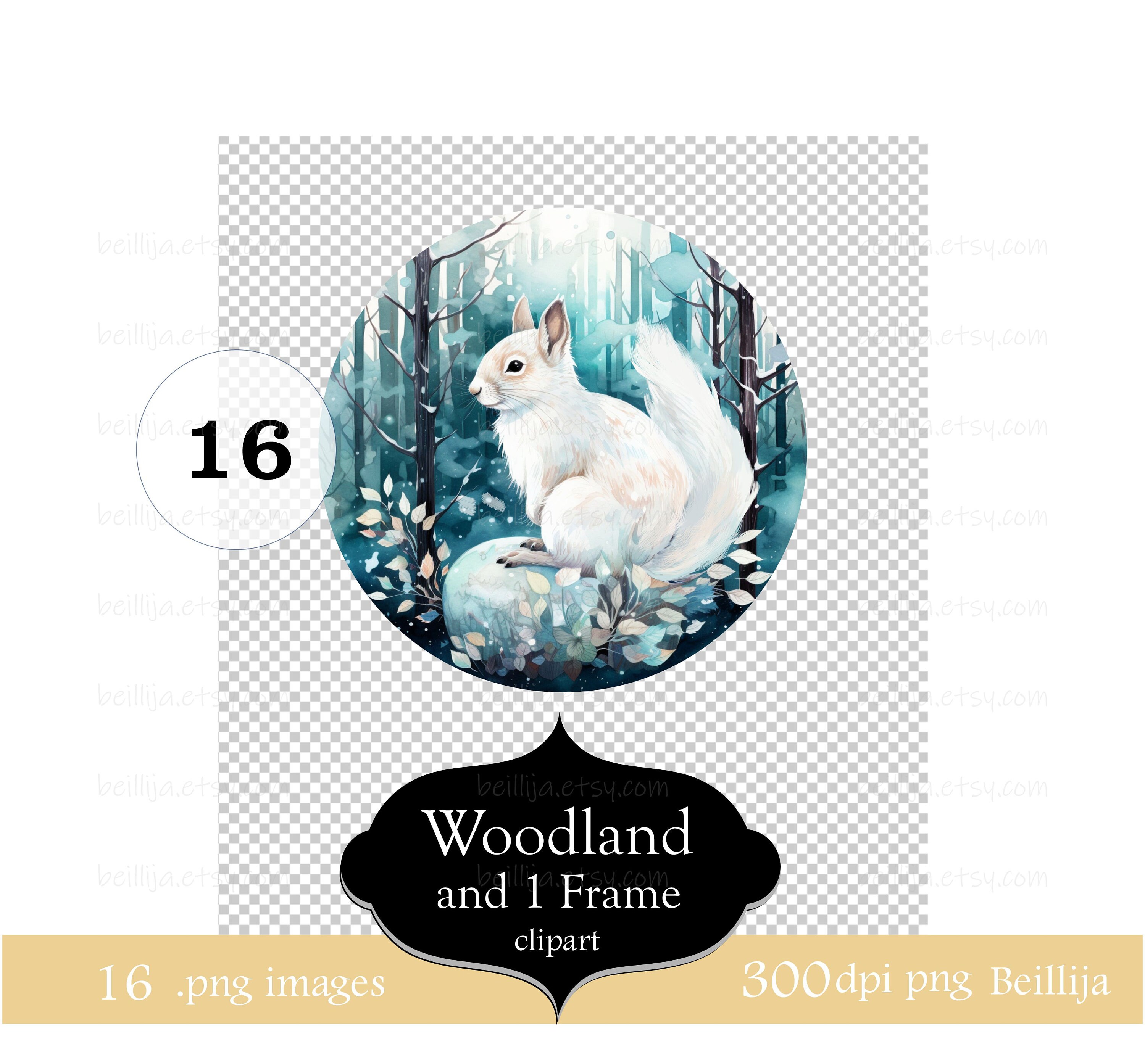 16 Watercolor Woodland Clipart, Animals Clip Art, Transparent PNG ...