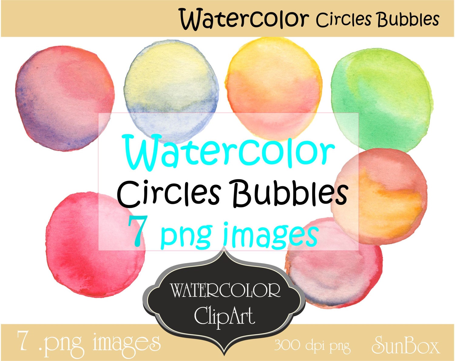 Watercolor Circle Clipart Bubble Dot Spot Round Spots - Etsy