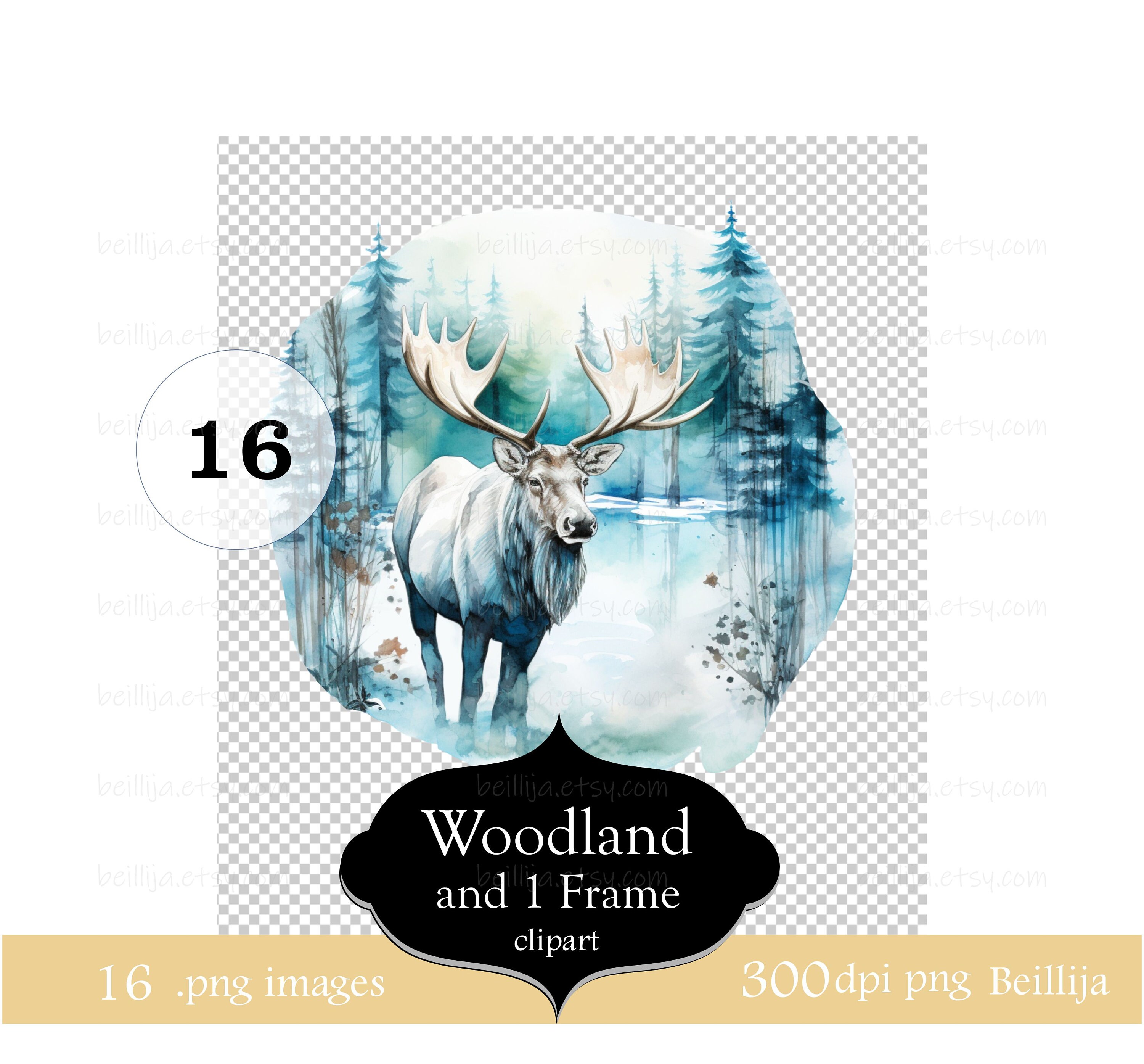 16 Watercolor Woodland Clipart, Animals Clip Art, Transparent PNG ...