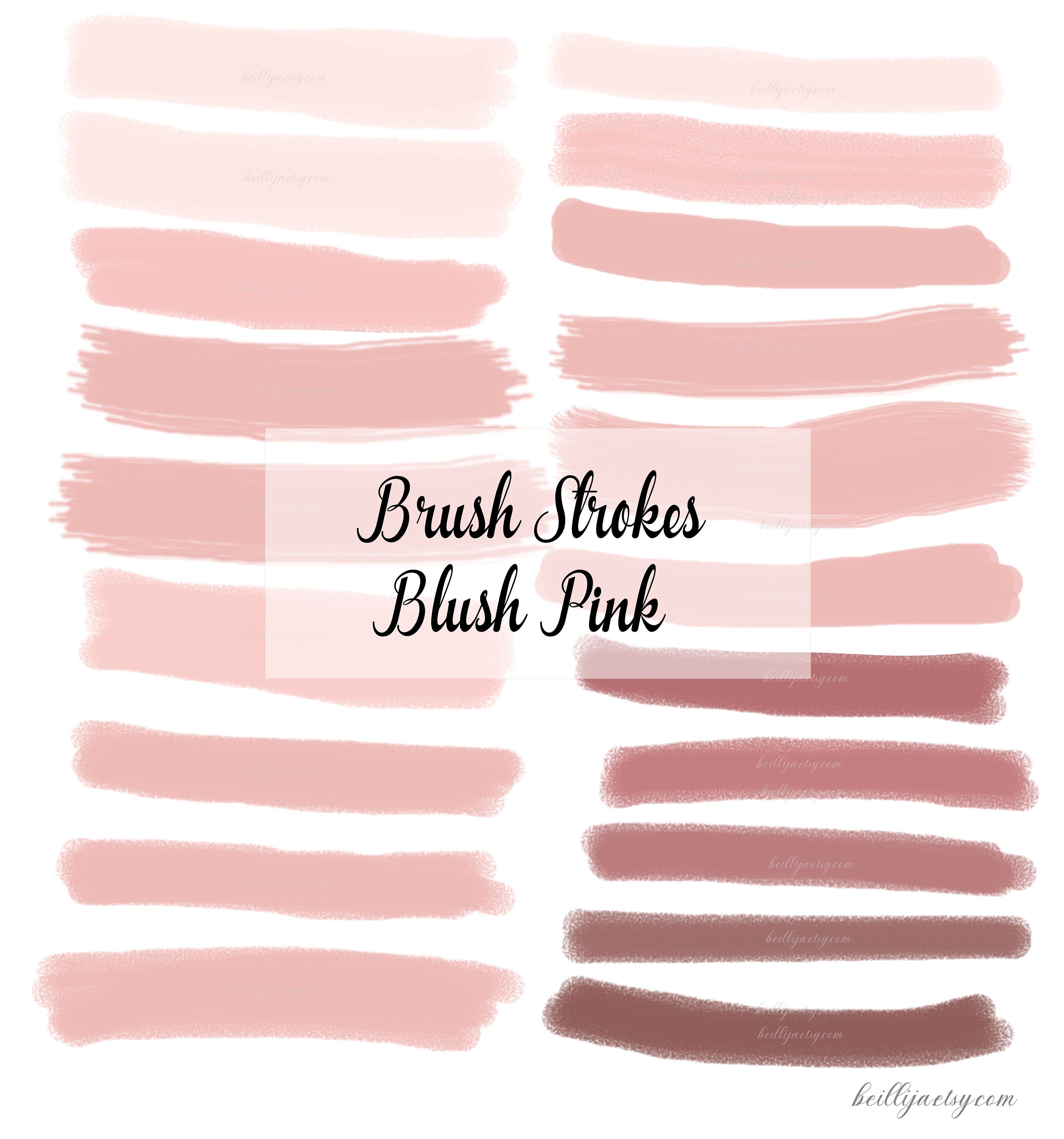 Pink Brush Strokes Blush Clipart Neutral Brush Strokes - Etsy