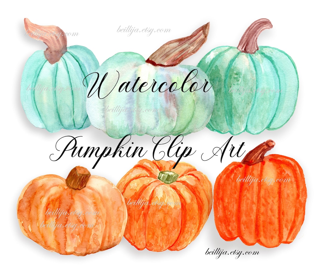 Watercolor Clipart, Pumpkin Clipart, Autumn Clipart, Thanksgiving ...