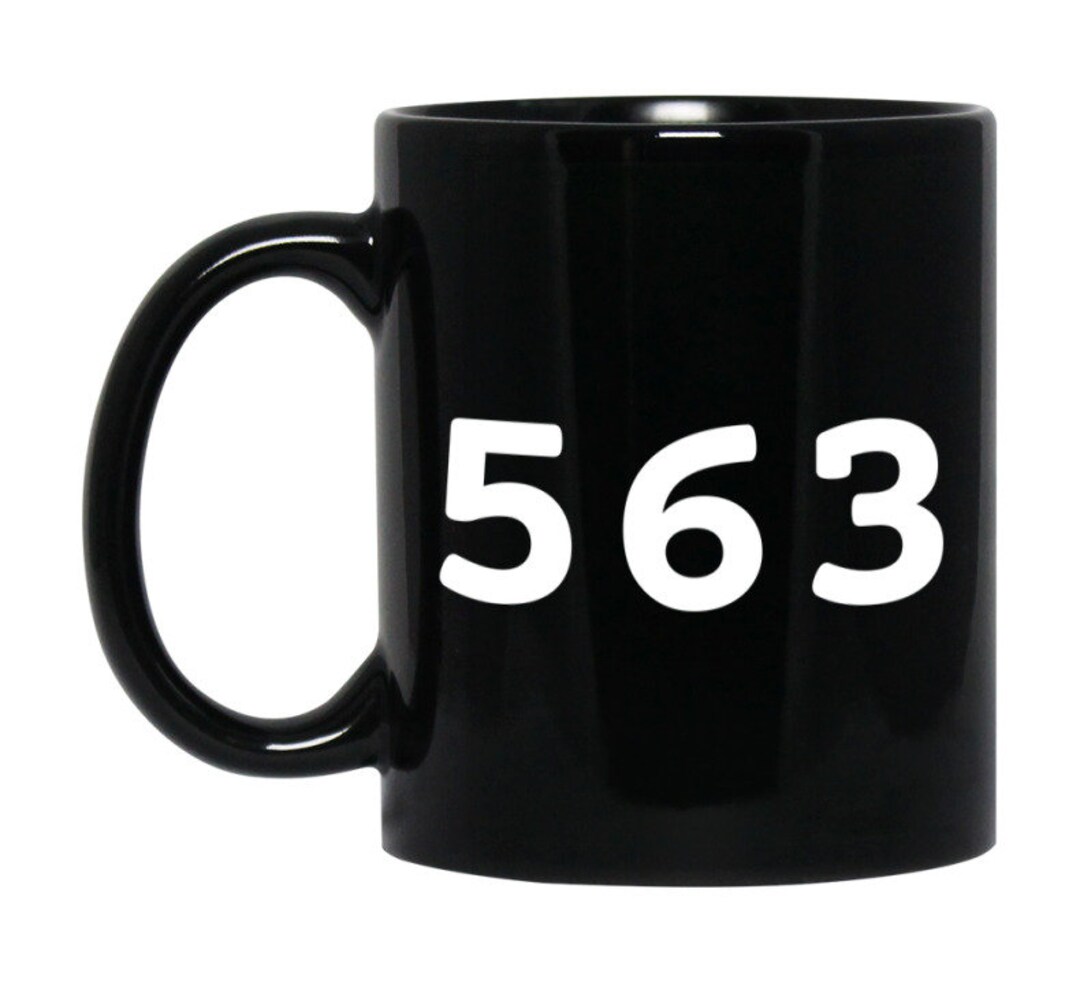 Area Code 563 Black 11oz Mug - Etsy