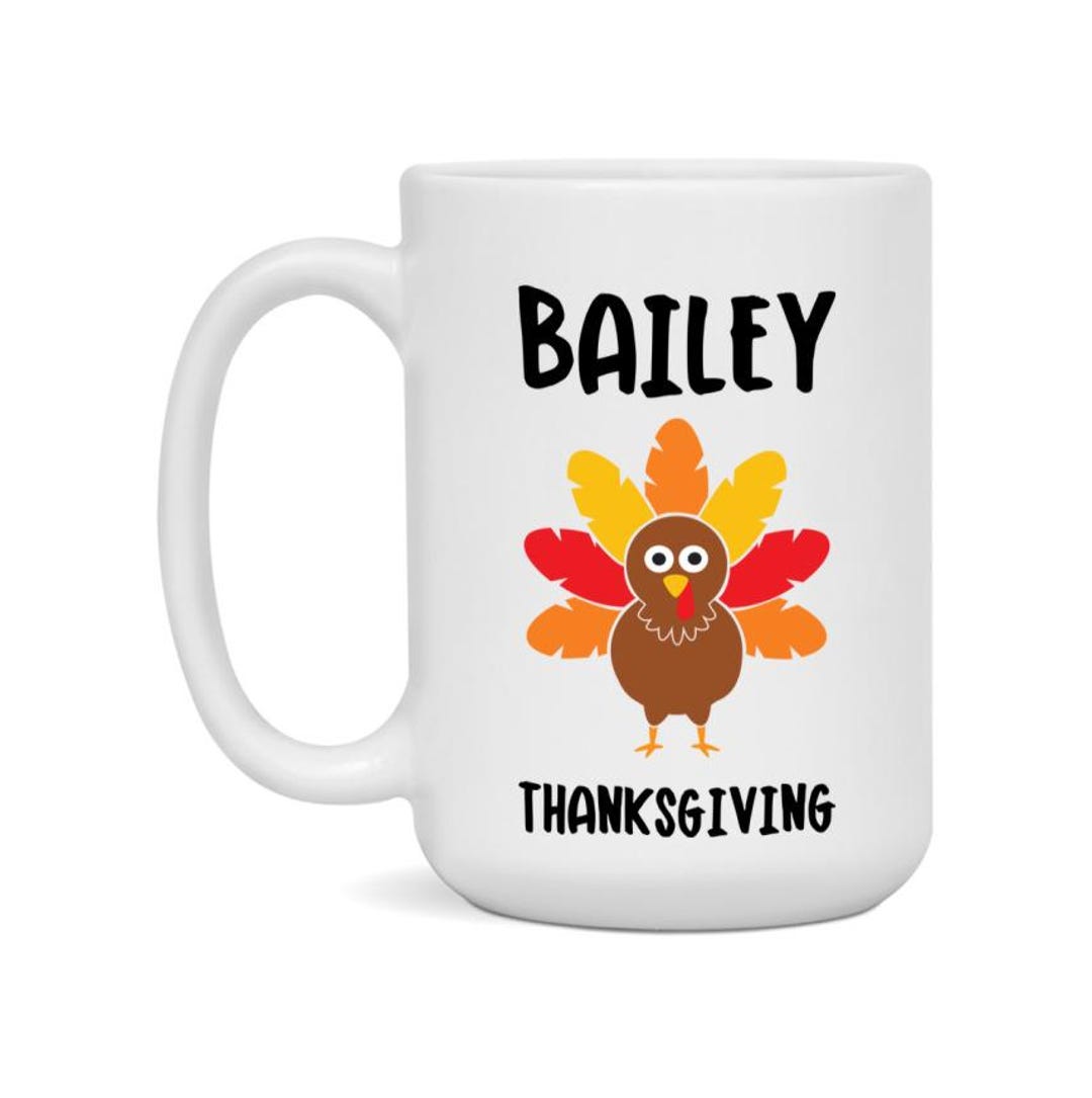 Bailey Thanksgiving Turkey Holiday Mug White 15oz - Etsy