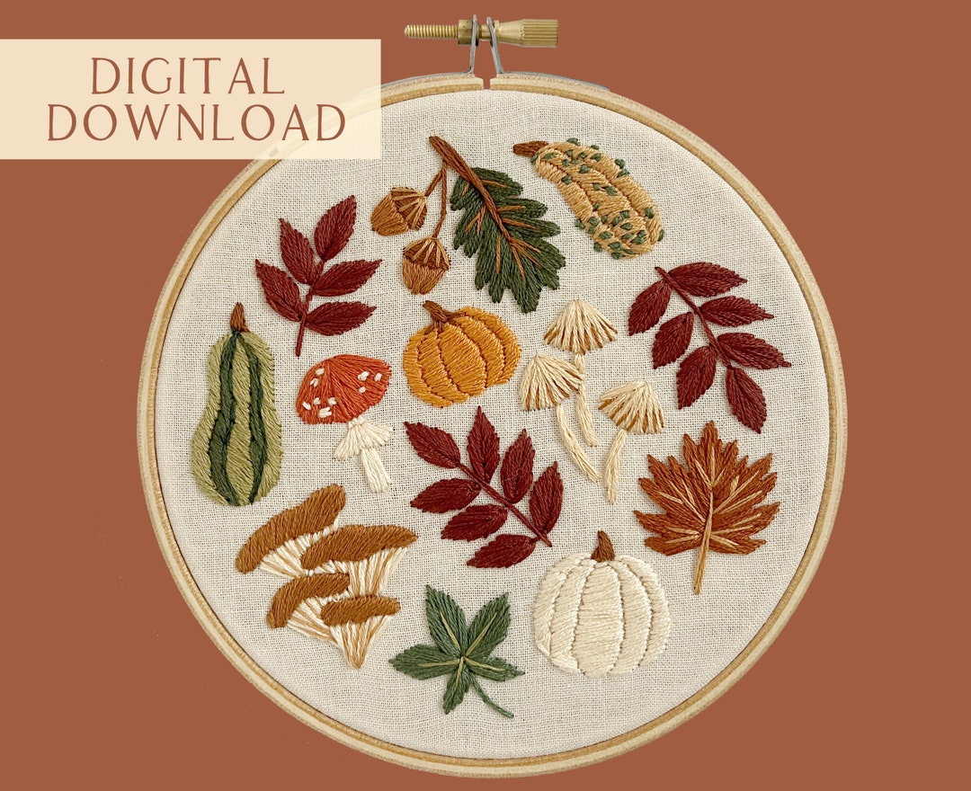 Autumn Treasures Embroidery Pattern. Beginner Embroidery. PDF ...