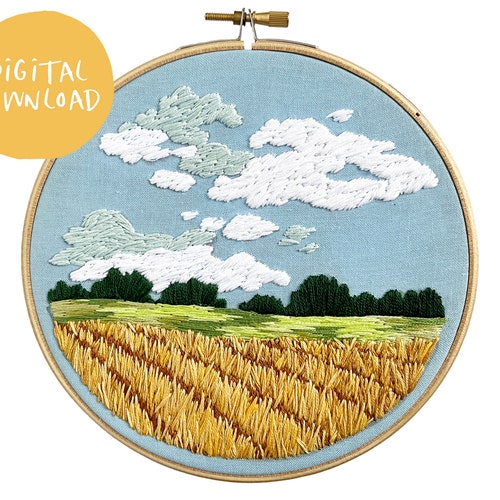 Prairie Wheat Embroidery Pattern. Beginner Thread Painting - Etsy