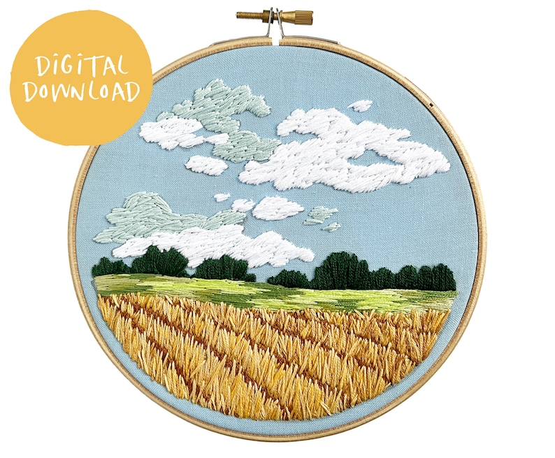 Prairie Wheat Embroidery Pattern. Beginner Thread Painting - Etsy