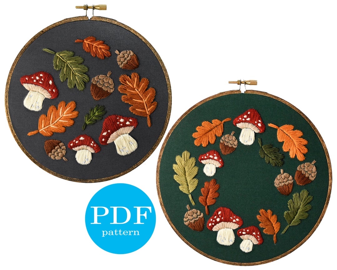 Woodland Embroidery Pattern Duo. Beginner Embroidery. PDF Embroidery ...