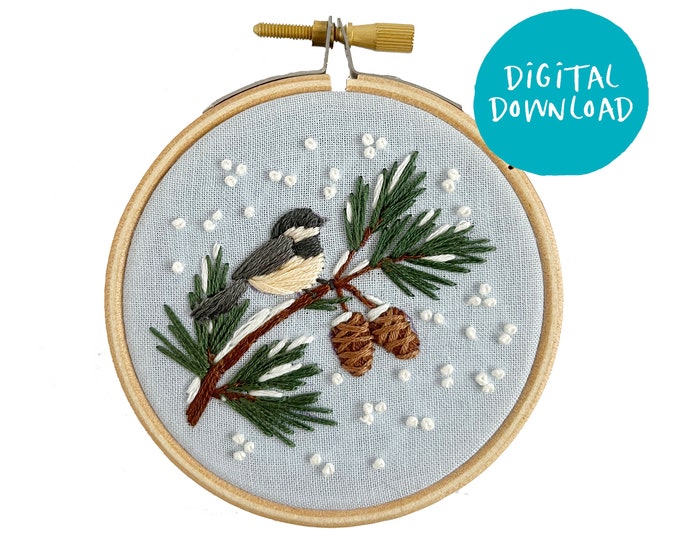 Chickadee Ornament Embroidery Pattern: Beginner DIY Craft (PDF Pattern ...