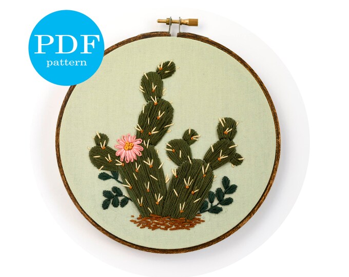 Cactus Embroidery Pattern. Digital Download. 6 - Etsy