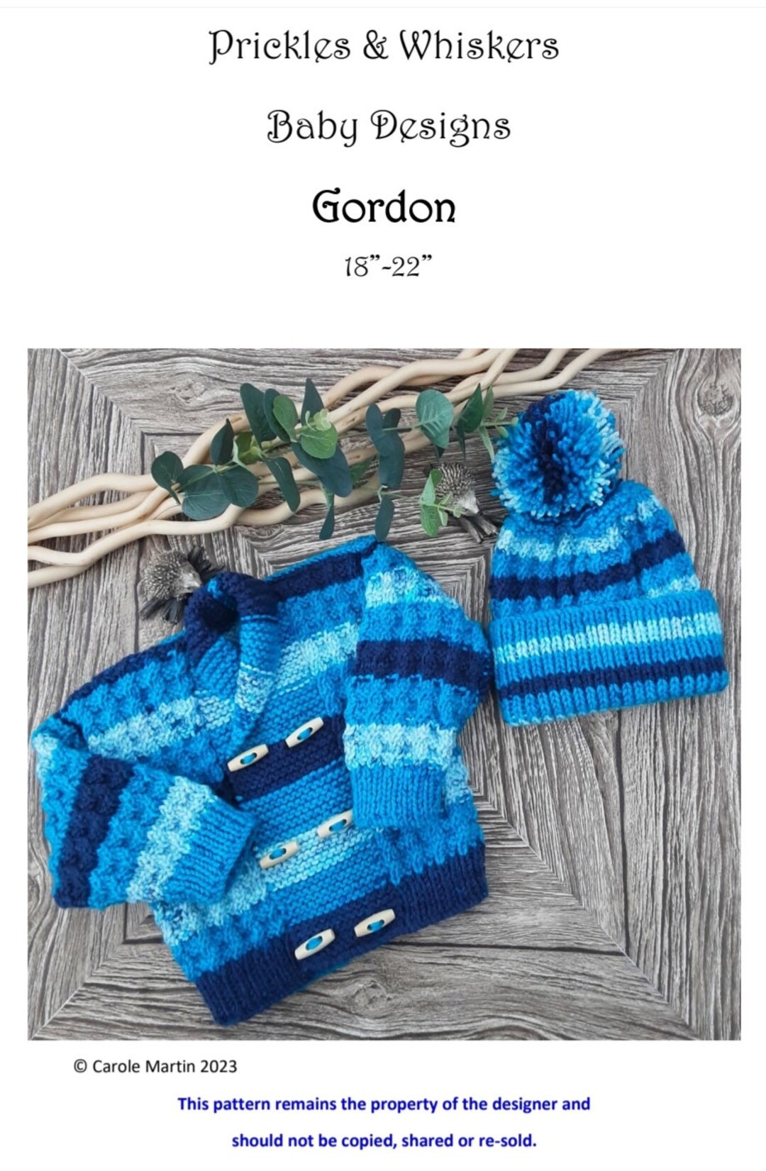 GORDON: Baby Boys Jacket Hat PDF Knitting Pattern - Etsy