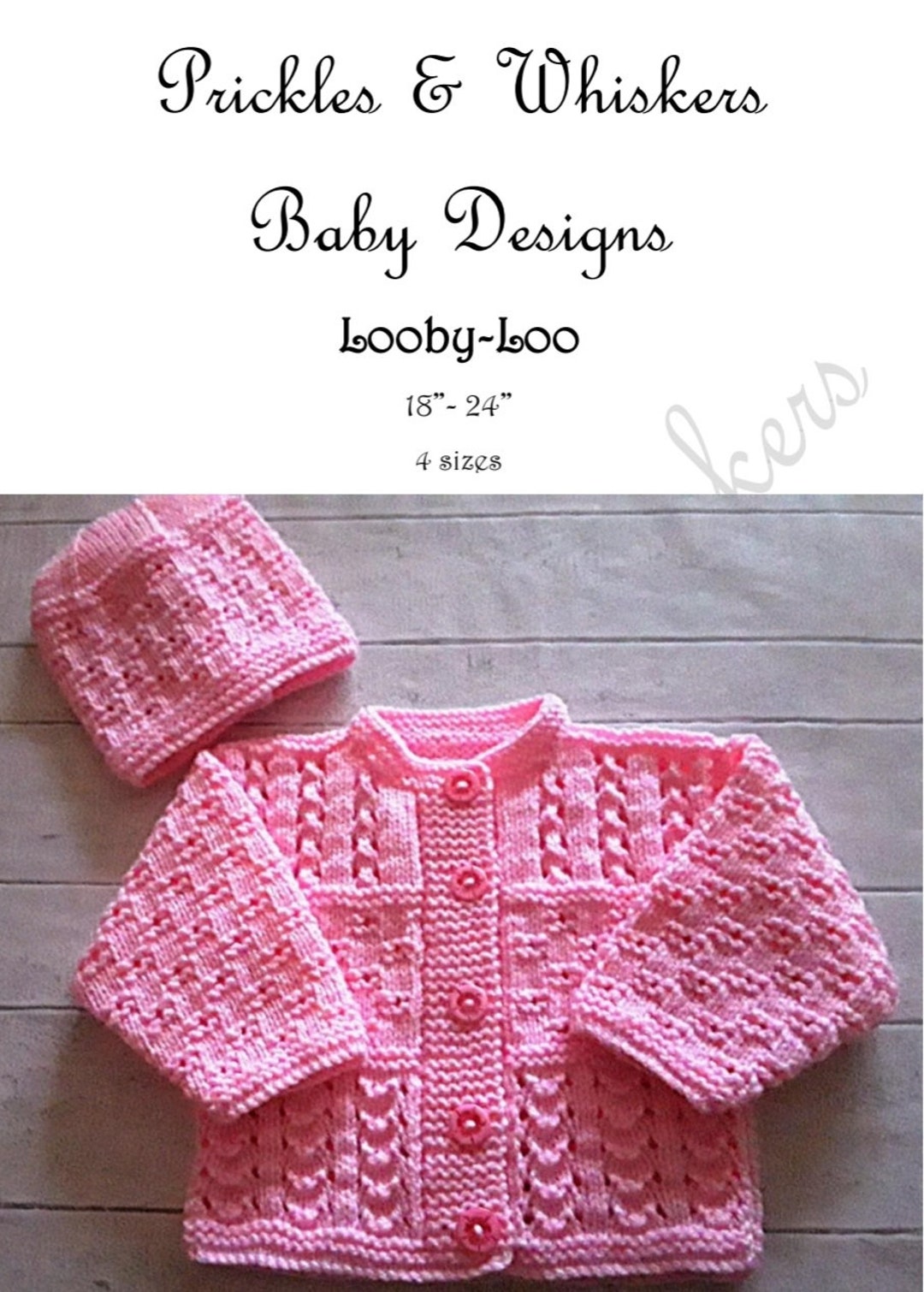 LOOBY-LOO: Baby Girl's Lacy Cardigan Pdf Knitting Pattern - Etsy Australia