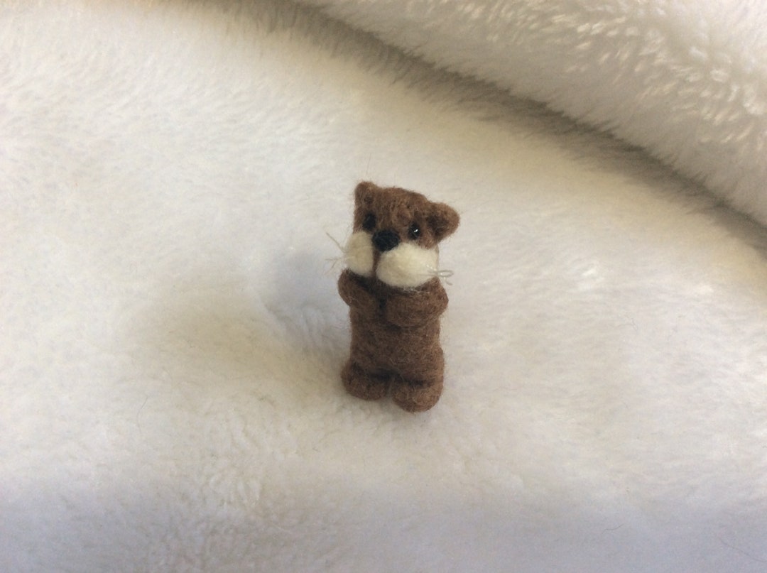 Needle Felted Otter Fibre Art Miniature Felt Artist - Etsy