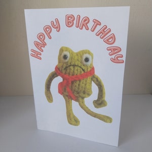 Happy Birthday Card Miserable Frog Design - Etsy