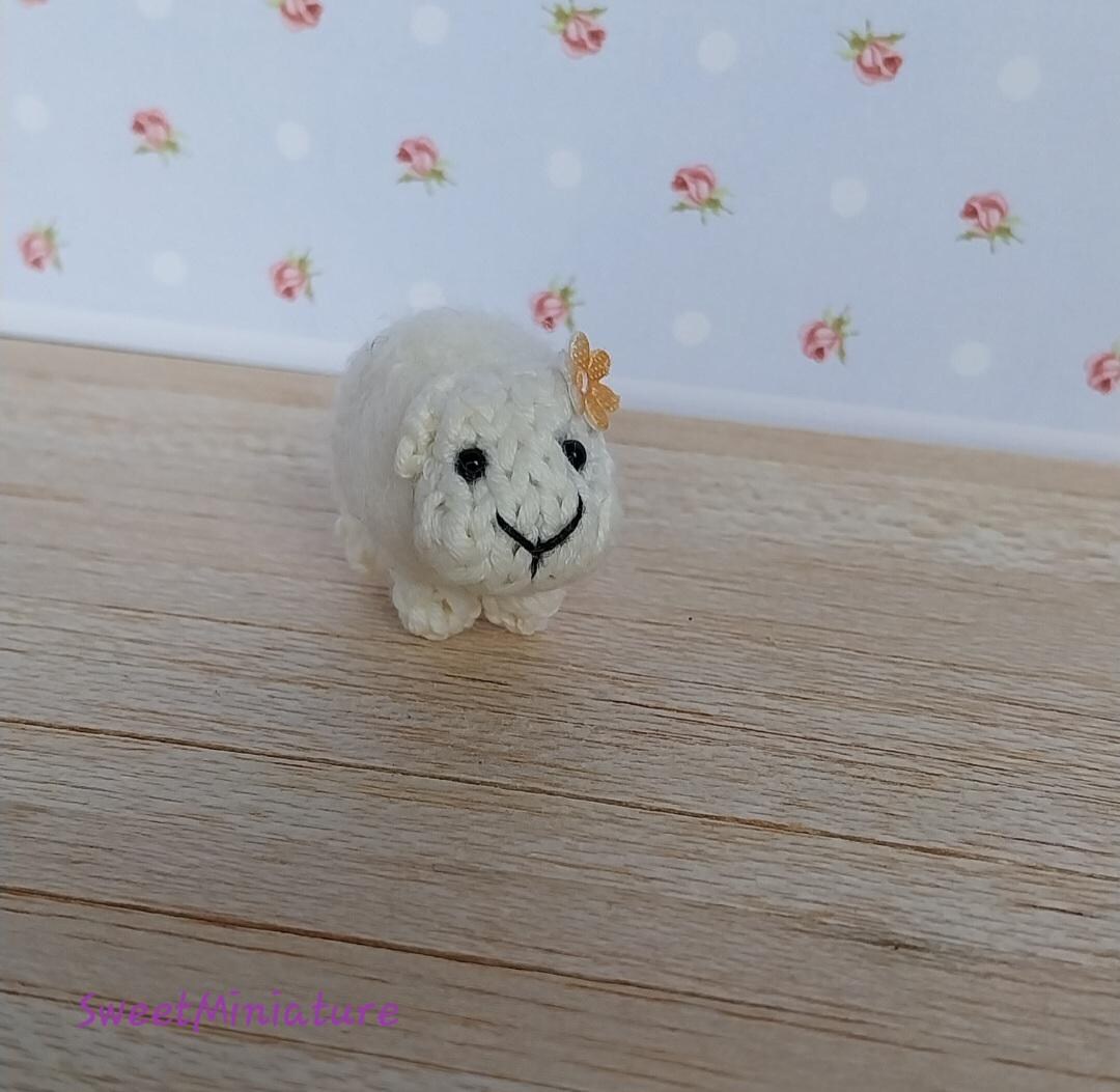 Mini Needle Felted & Knitted Lamb / Sheep Wool Art Miniature - Etsy