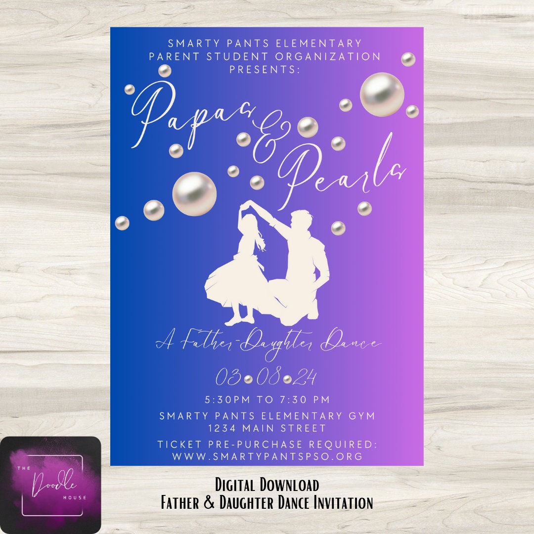 Father Daughter Dance Invitation Only- Papas & Pearls - Etsy