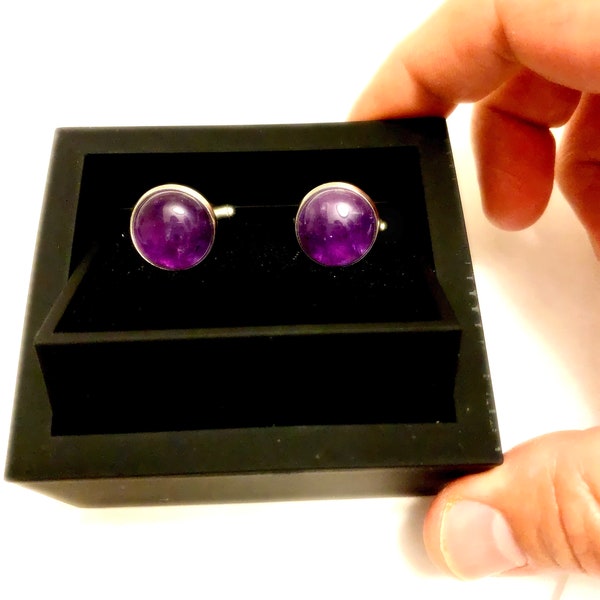 Amethyst Cufflinks - Etsy