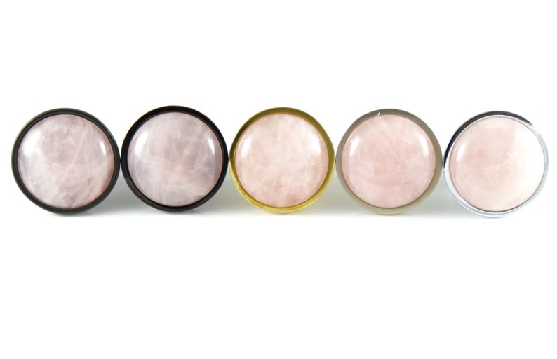 Rose Quartz Knob Light Pink Crystal Knob Dresser Drawer Pull Cabinet ...