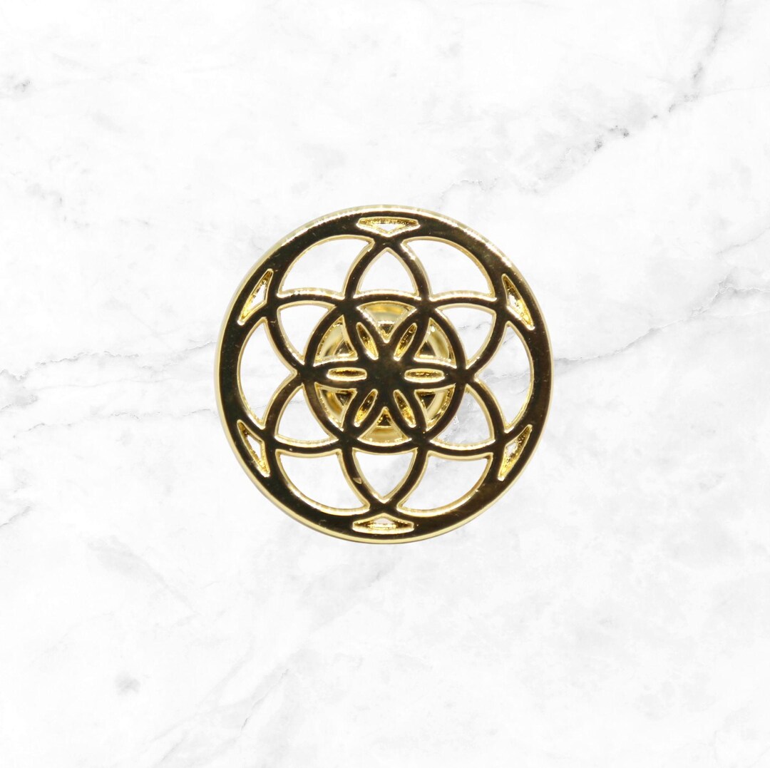 Gold Decorative Knob Seed of Life Knob Furniture Hardware Spiritual ...