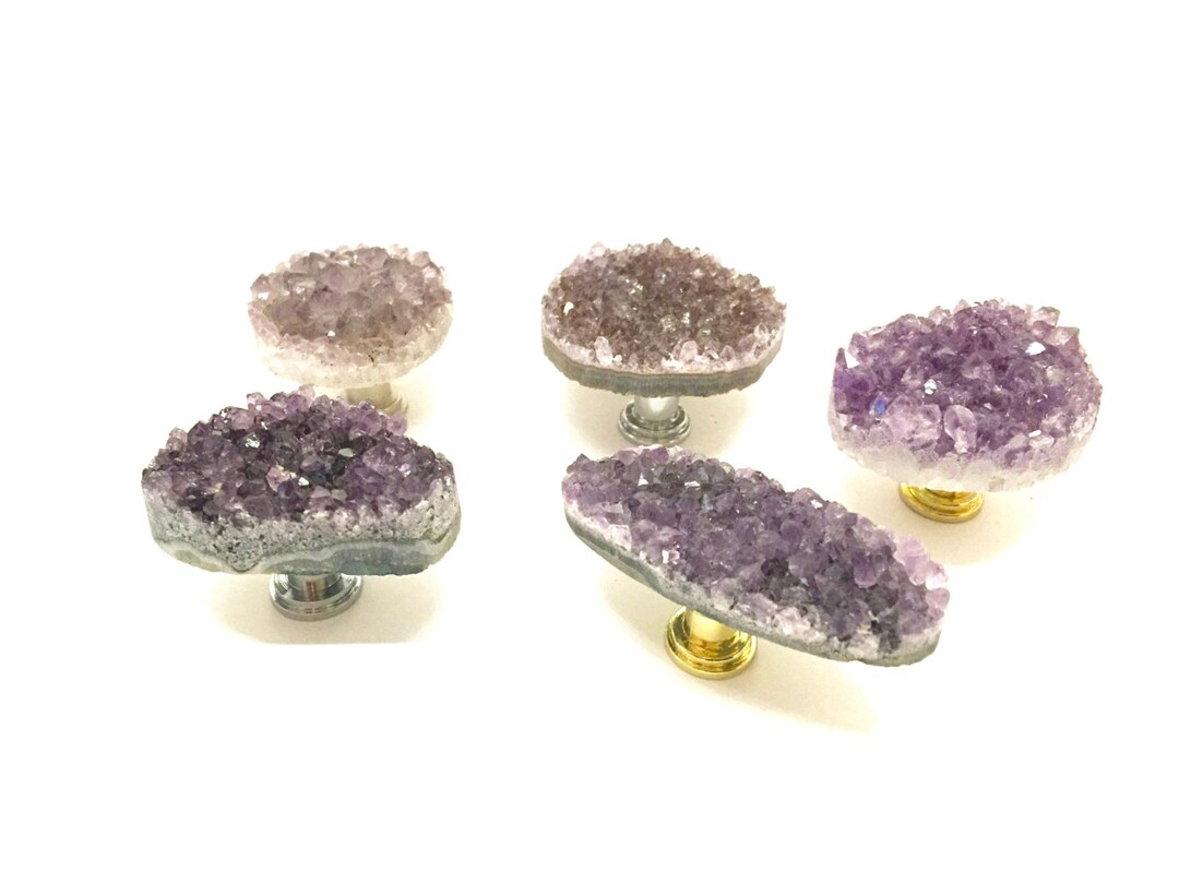 Amethyst Cluster Knob - Amethyst Crystal - Amethyst Geode Knobs ...