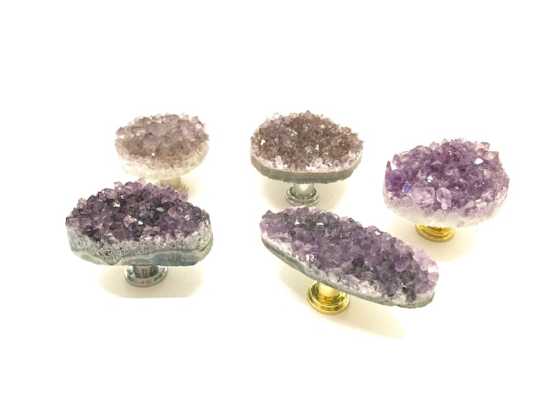 Amethyst Cluster Knob Amethyst Crystal Amethyst Geode | Etsy