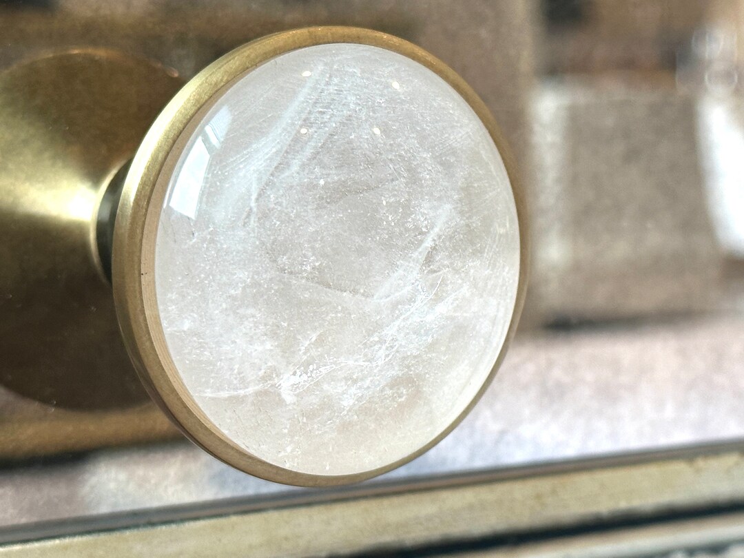 Crystal Door Knob Brass Drawer Pull Unique Cabinet Knob Oversized Large Knob Glass Cabinet Knob ...
