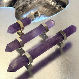 Amethyst Crystal Handle Decorative Knobs Unique Cabinet Knobs Dresser Handles Kitchen Handles ...
