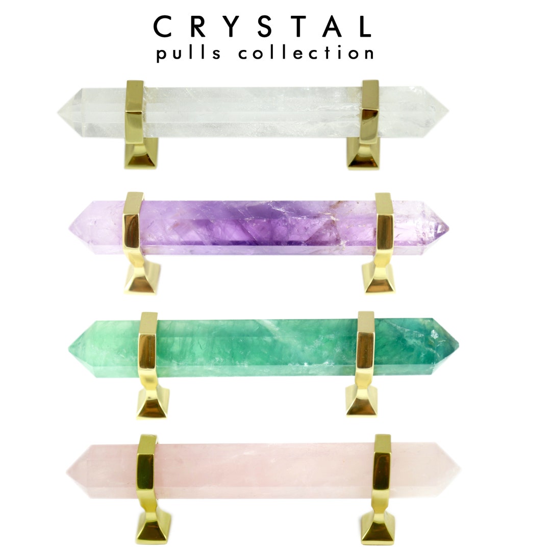 Quartz Closet Knob - Clear Quartz Handles - Quartz Drawer Pull ...