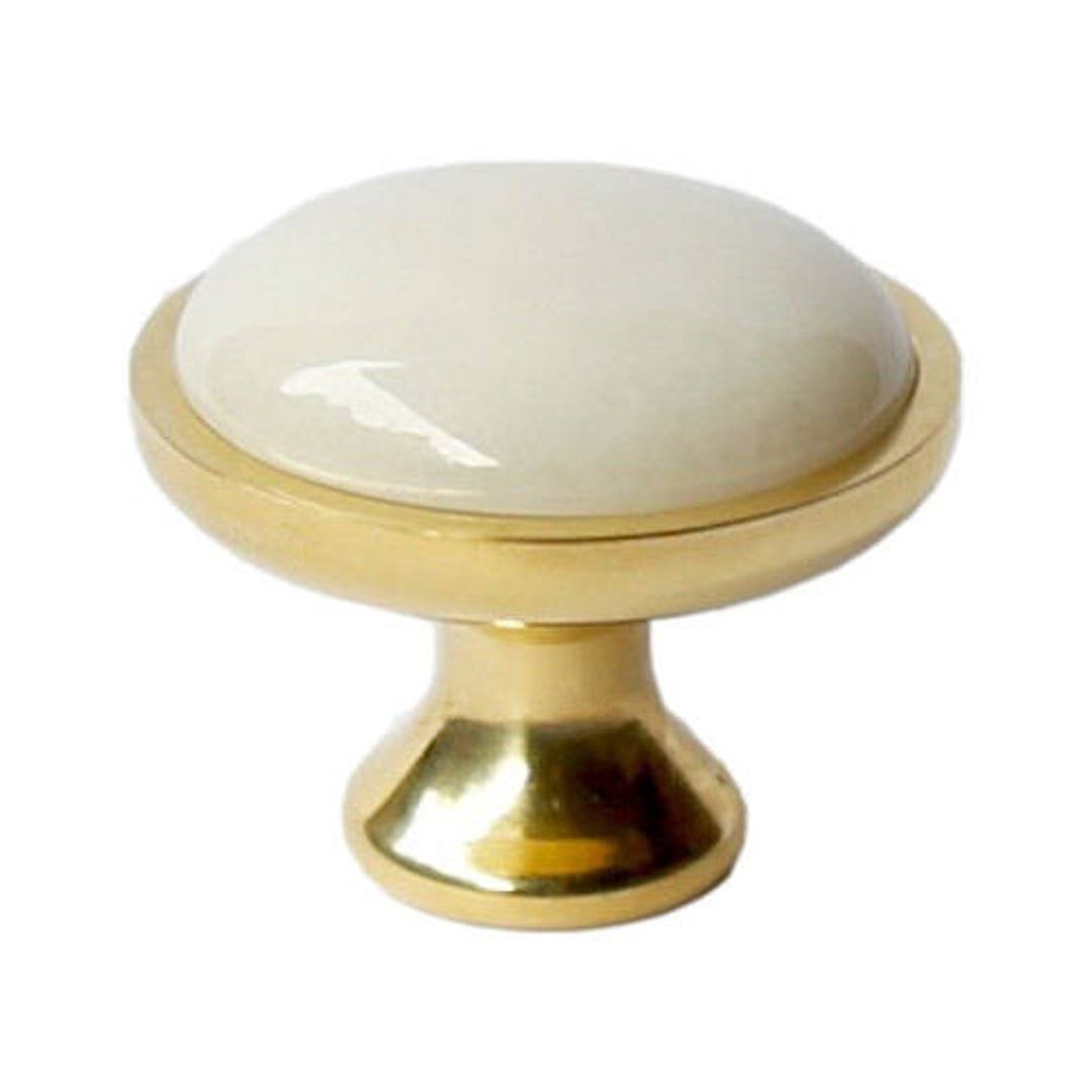 Marble Decor Marble Knob Solid Brass Cabinet Knobs Modern Contemporary ...