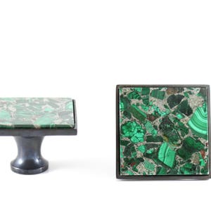Square Malachite Knob Large Oversized Knob Green Malachite Home Decor - Etsy