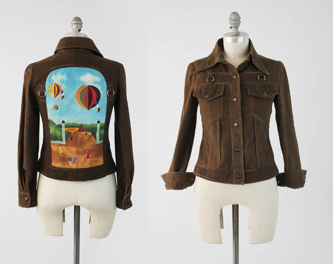 Vintage 70s Roncelli Painted Jacket - RARE Wearable Art Hot Air Balloon ...
