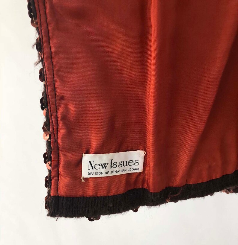 Vintage 70s Sequin Disco Jacket Rust Orange Brown Bohemian - Etsy