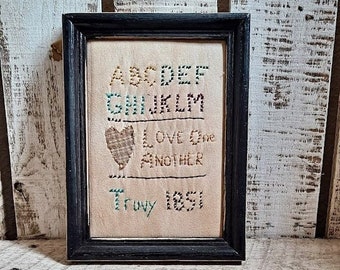 Primitive Framed Stitchery - Etsy